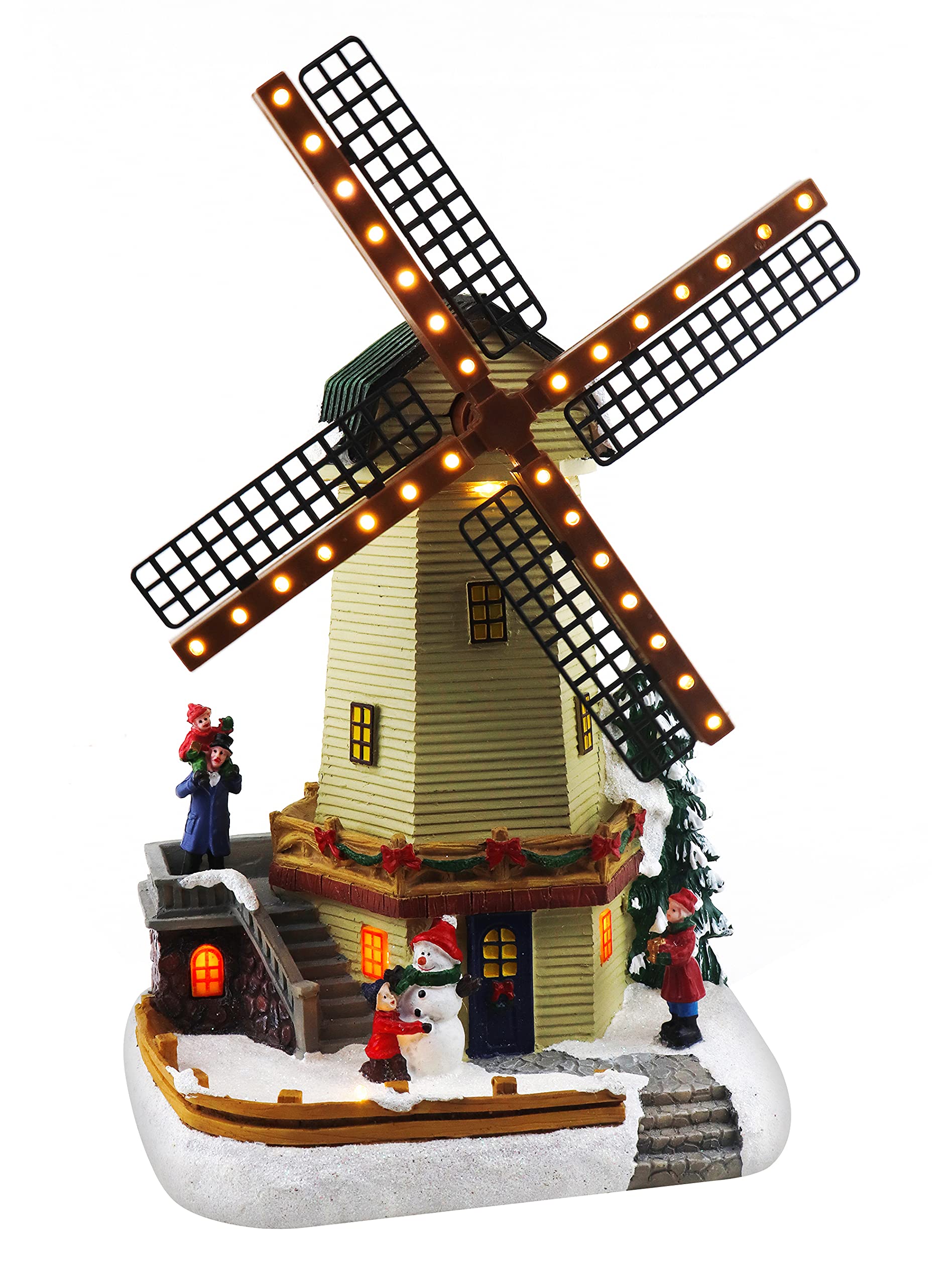 Christmas Village Windmill with Lights and Animation – Top Treasures