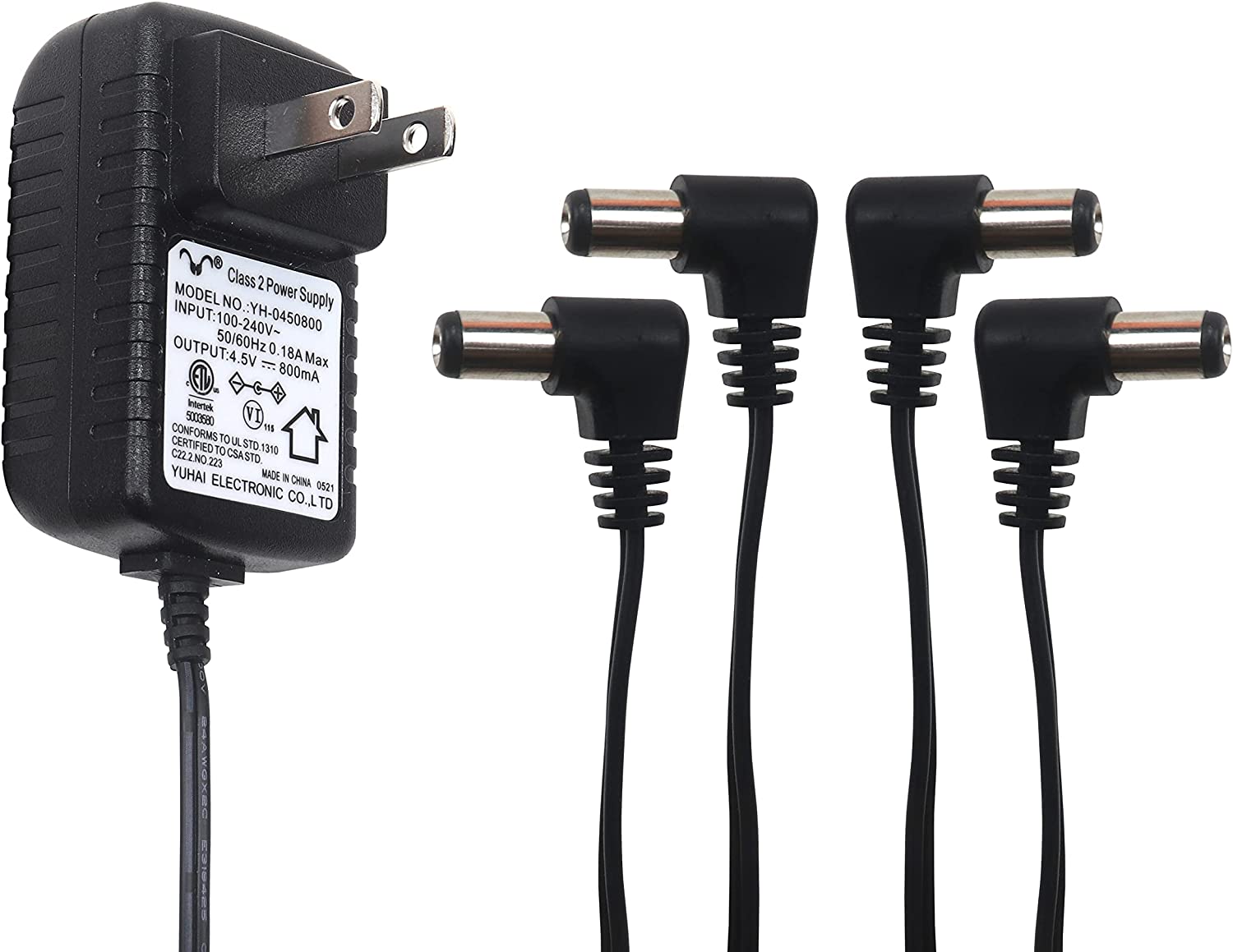 4.5V 800mA Adapter with 4 Output Jacks – Top Treasures